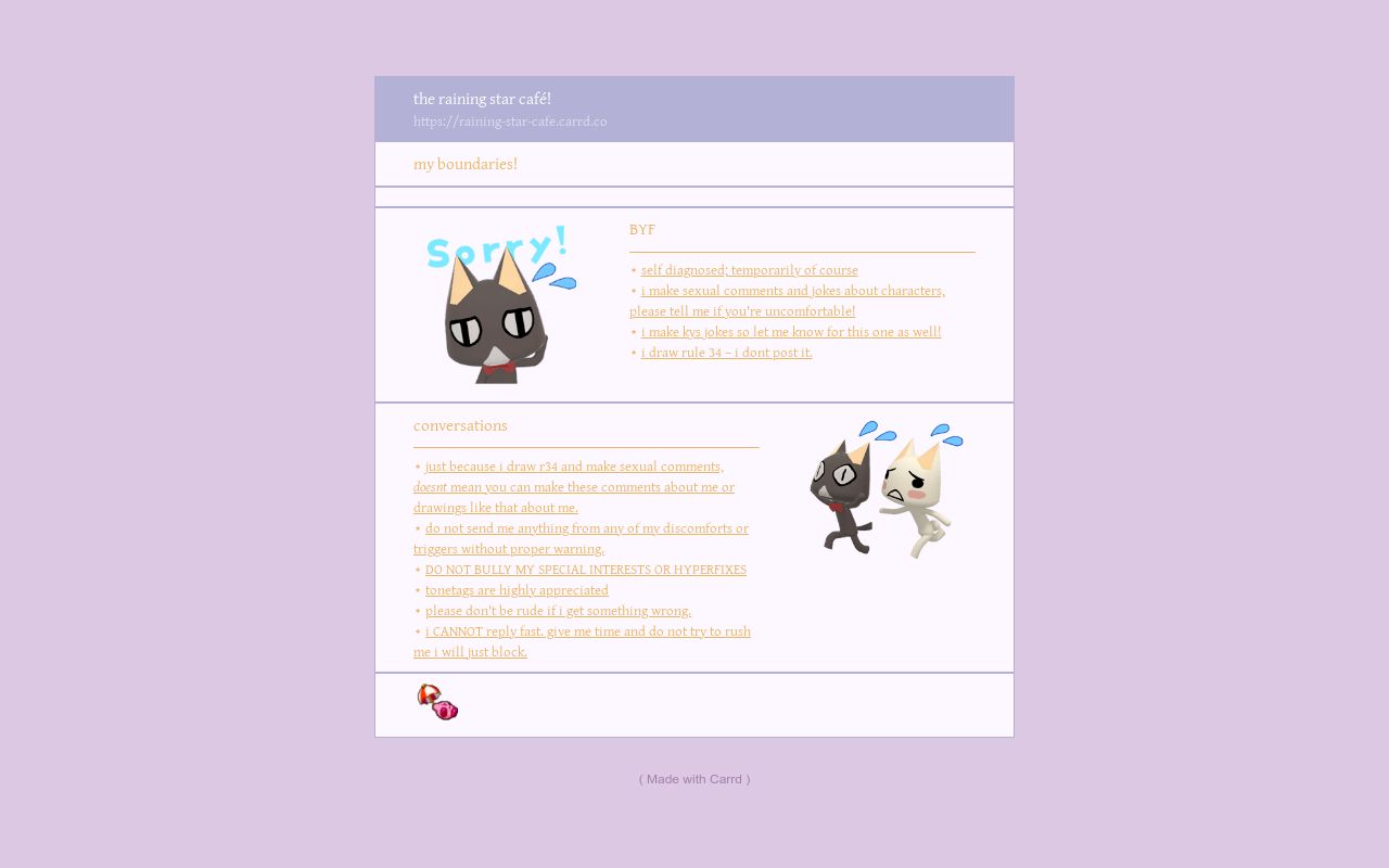 the raining star café!